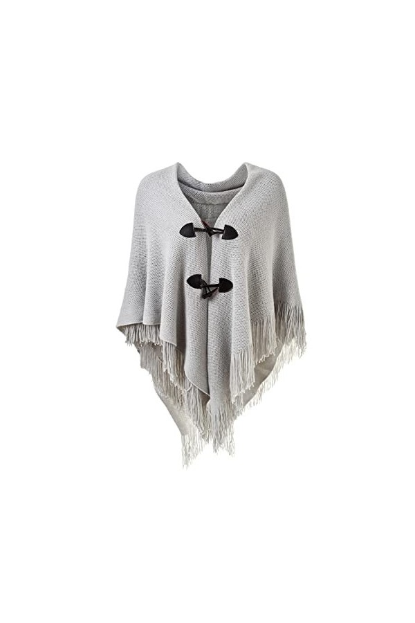 Ferand Poncho Châle Femme Elégant Chaud Ouvert Devant avec Bouton à...