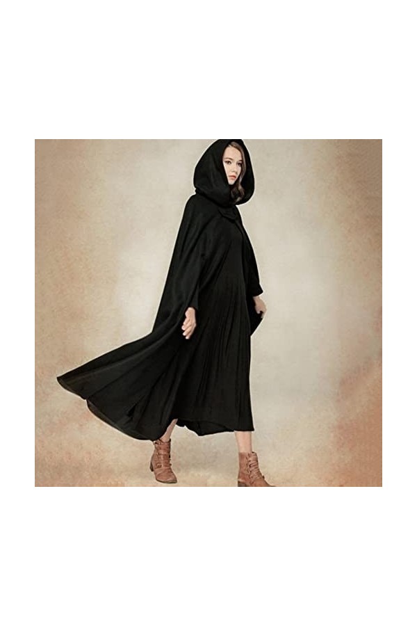 SARGE Manteau dhiver à Capuche Trench-Coat Femmes Gothique médiéval...