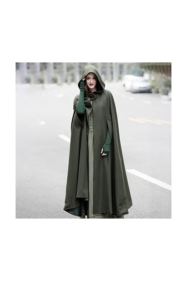 SARGE Manteau dhiver à Capuche Trench-Coat Femmes Gothique médiéval...