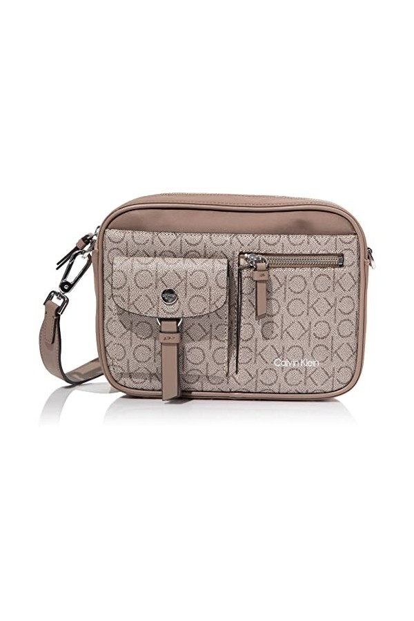 Calvin Klein Rossa Smooth Novelty Organizational Top Zip Crossbody,...