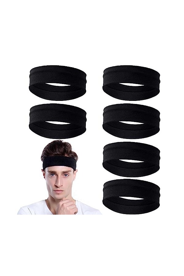 Bandeaux de Sport, 6 Pcs Bandeau Cheveux Femme, Bandeaux de Sport É...
